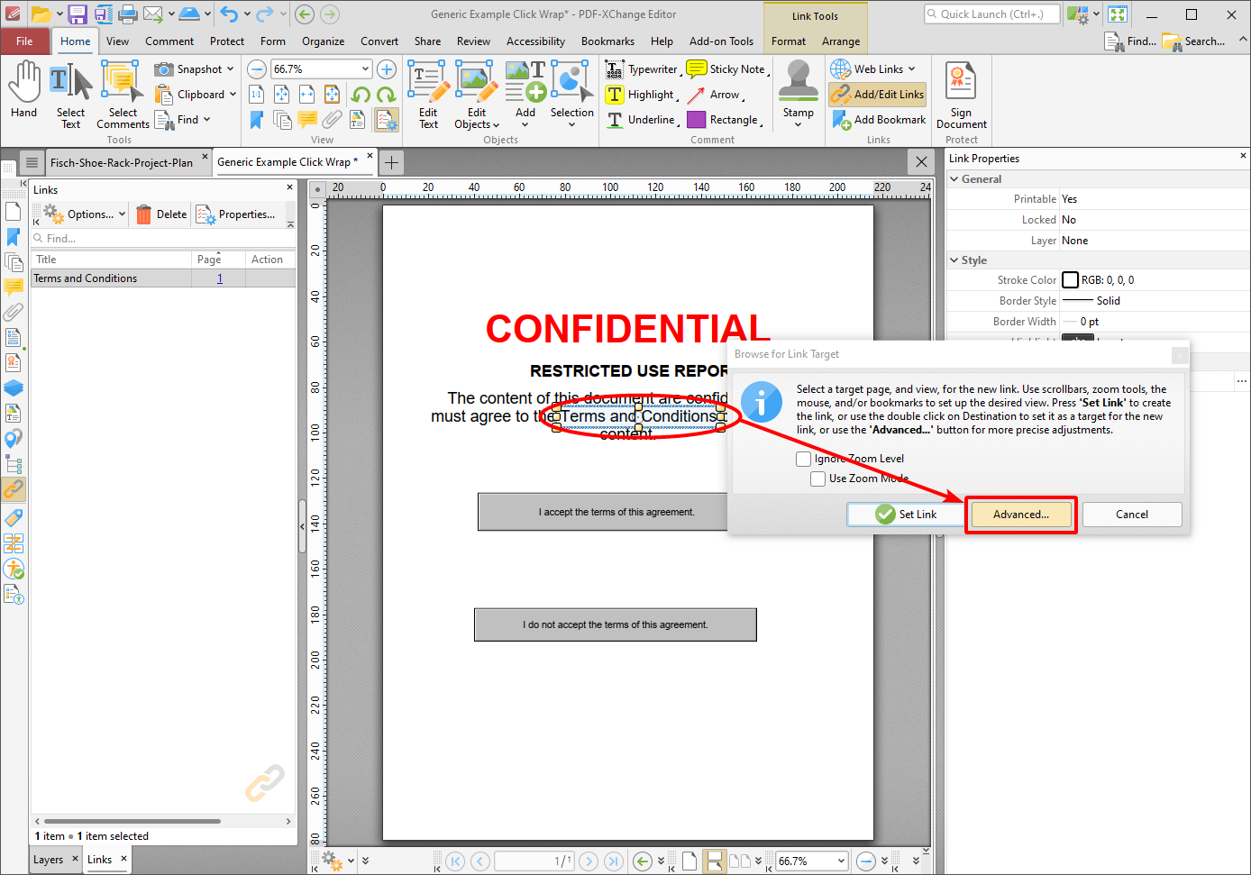 PDF-XChange Co Ltd :: Knowledge Base :: How do I Create a Click Wrap?